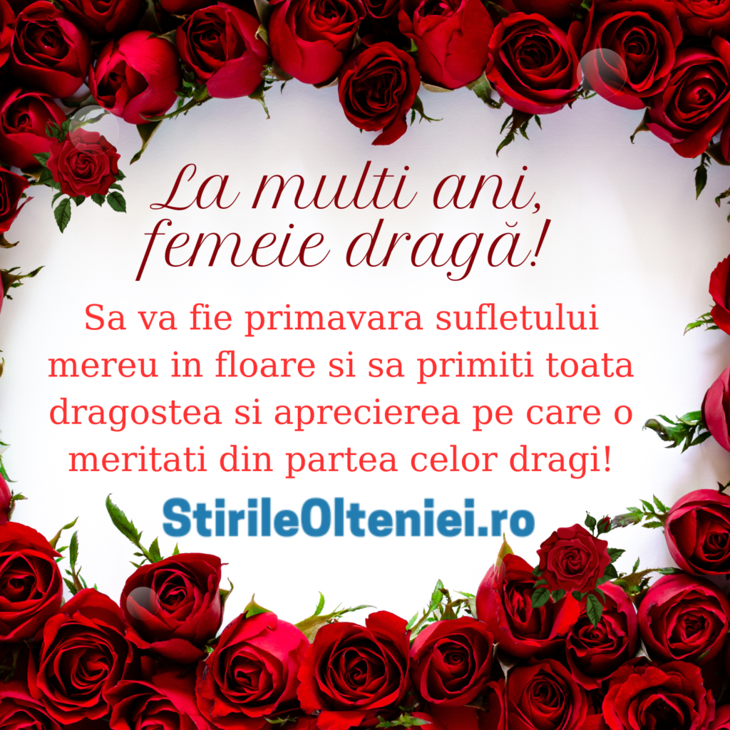 Felicitare de 8 Martie, Ziua Femeii - Stirile Olteniei